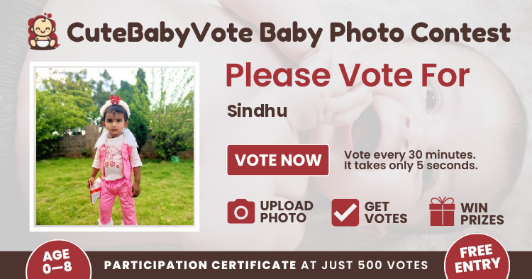 Vote For Sindhu — CuteBabyVote Baby Photo Contest (July 2025)