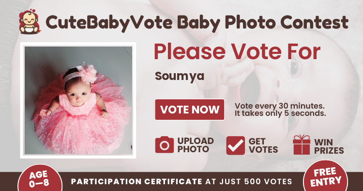 Vote For Soumya — CuteBabyVote Baby Photo Contest (July 2025)