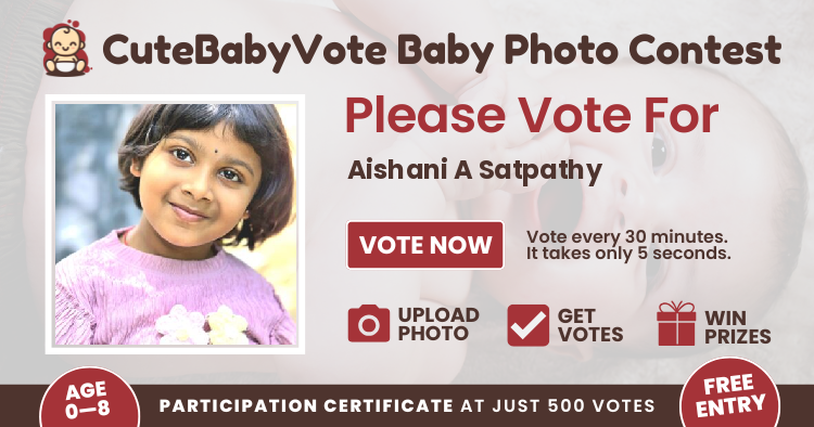 Vote For Aishani A Satpathy — CuteBabyVote Baby Photo Contest (July 2025)