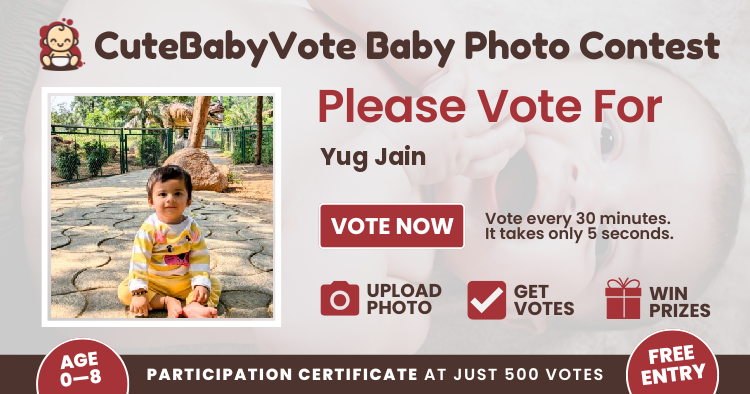 Vote For Yug Jain — CuteBabyVote Baby Photo Contest (August 2025)